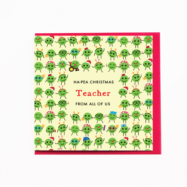 Ha-Pea Christmas Teacher Card – Little Paper Mill