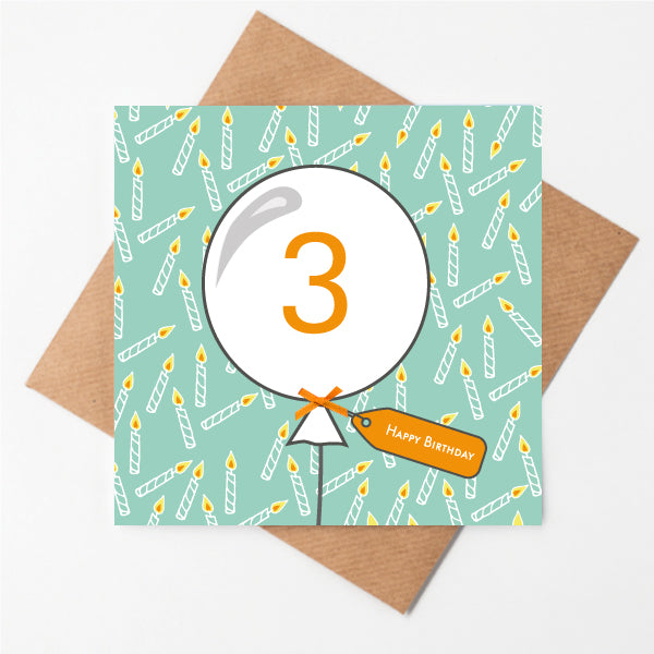3rd Birthday Blue Balloon Card – Little Paper Mill